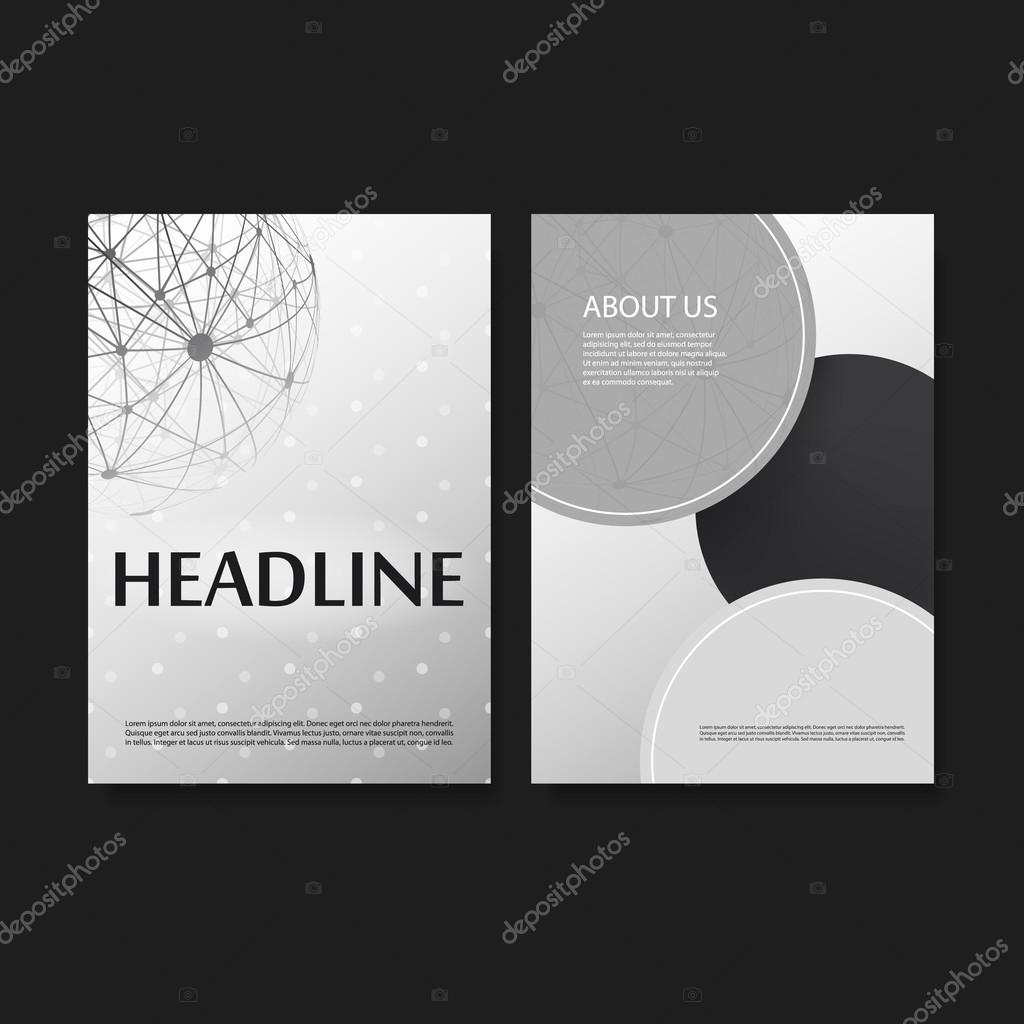 Flyer or Cover Design with Networks, Connections Pattern, Wireframe ...