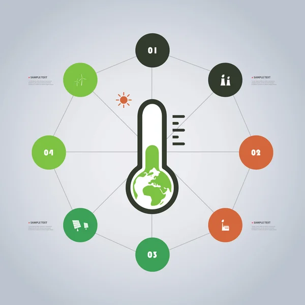 Minimal Modern Style Eco Infographics Timeline Design with Circles ...