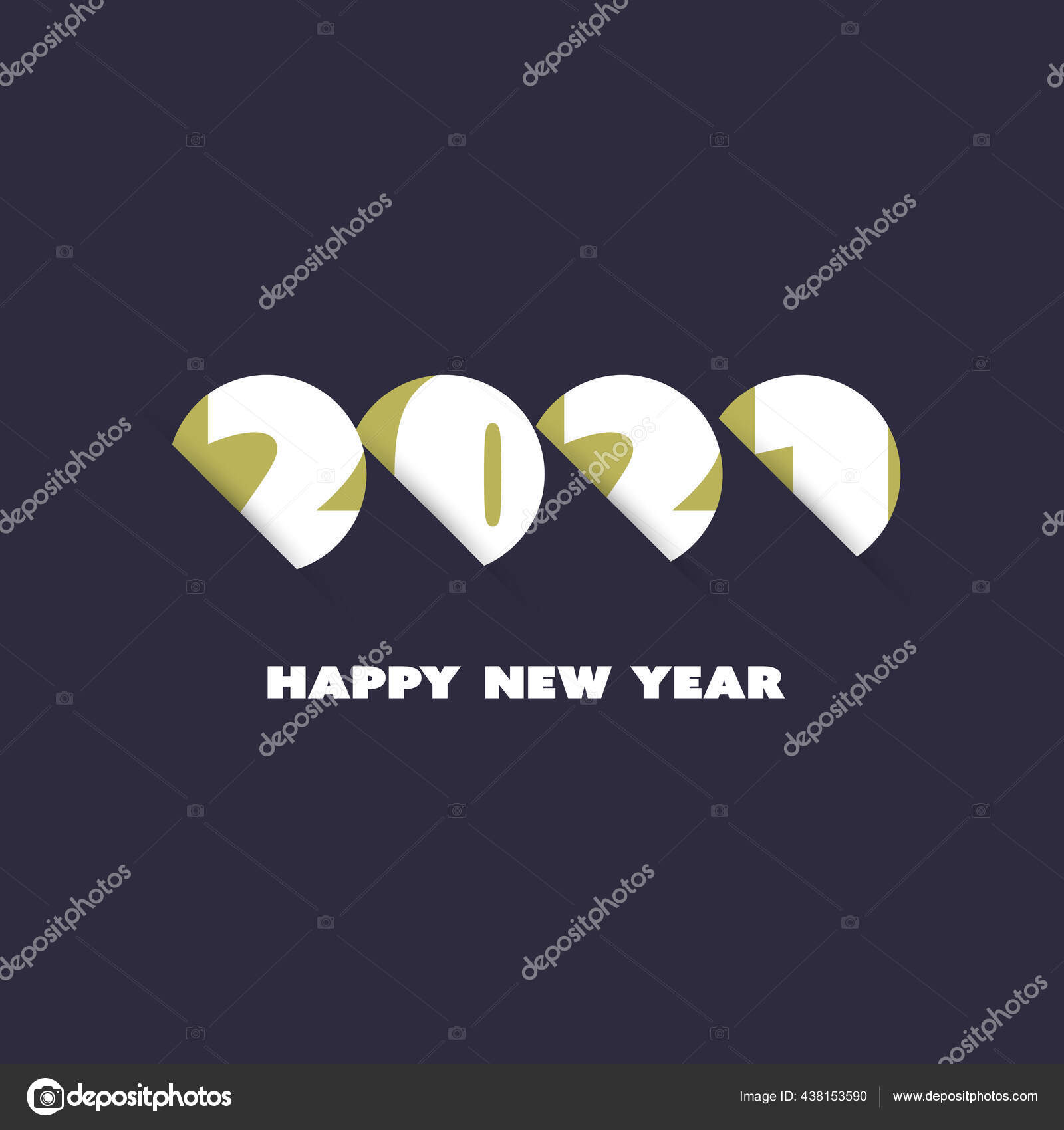 Tarjeta Simple Año Nuevo Oscuro Portada Plantilla Diseño Fondo 2021 ...