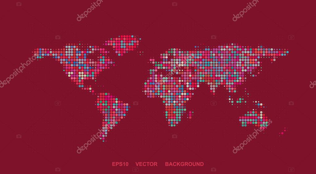 Dotted Map Design - Colorful World Map Stock Vector Image by ©bagotaj ...