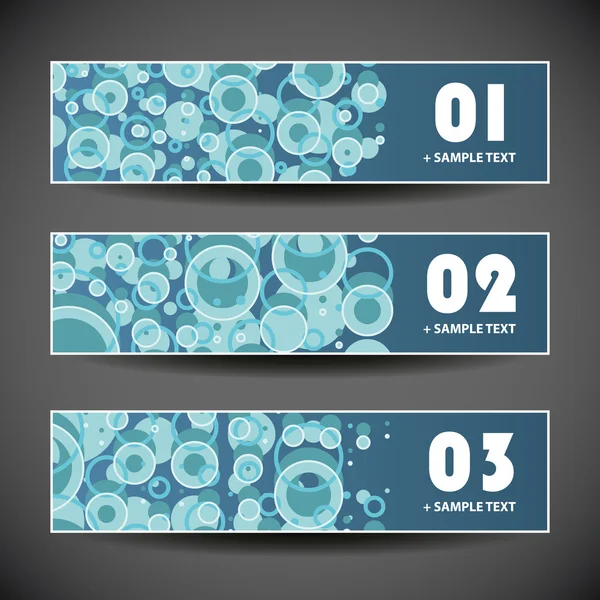 Colorful Set of Three Header Designs with Dots and Circles Stock Vector ...