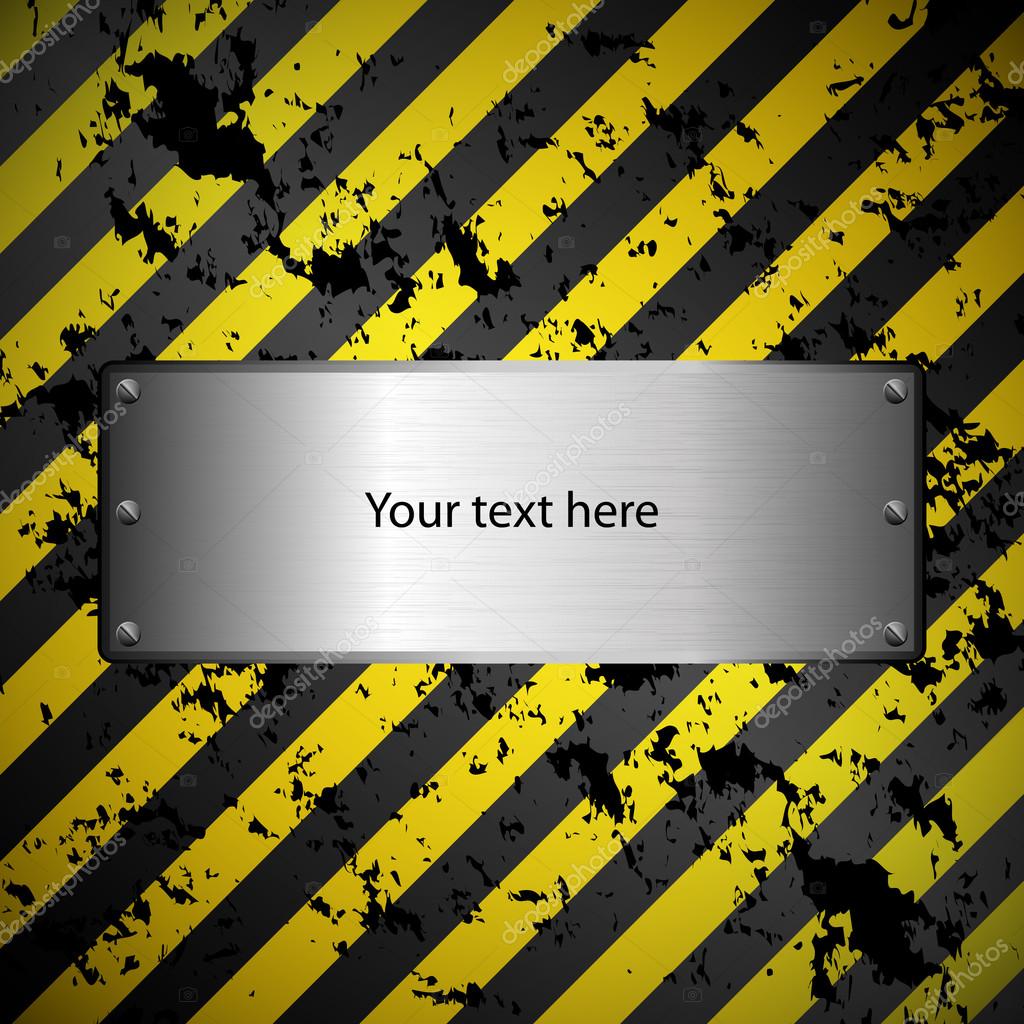 Caution - Stained Warning Texture with Label Stock Vector Image by ...