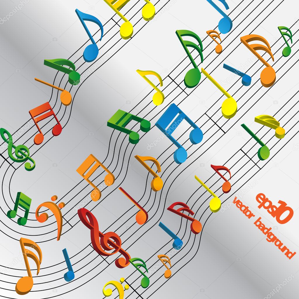 Colorful Musical Notes Concept Background Stock Vector Image by ...