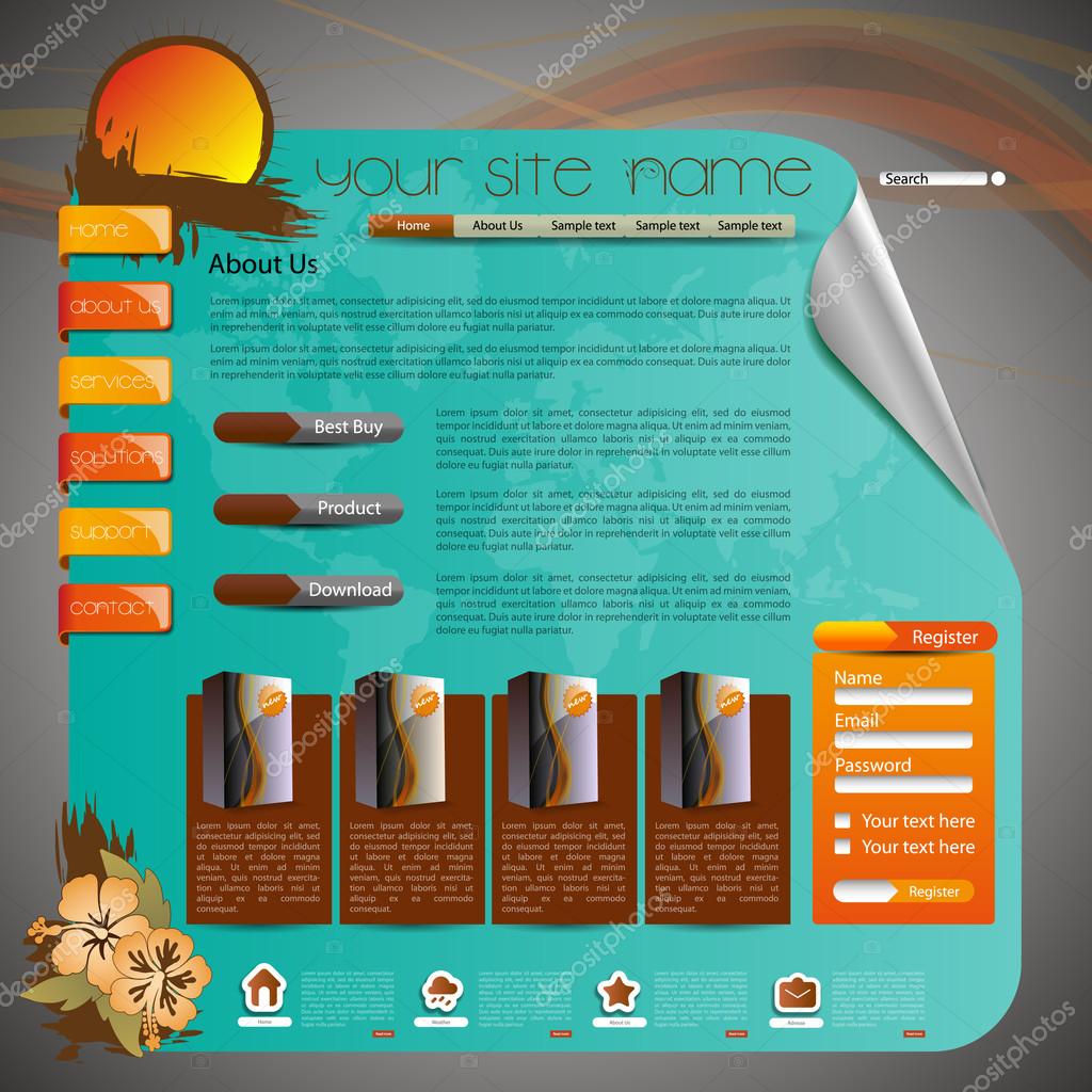 Website Template Vector Stock Vector by ©bagotaj 90947312