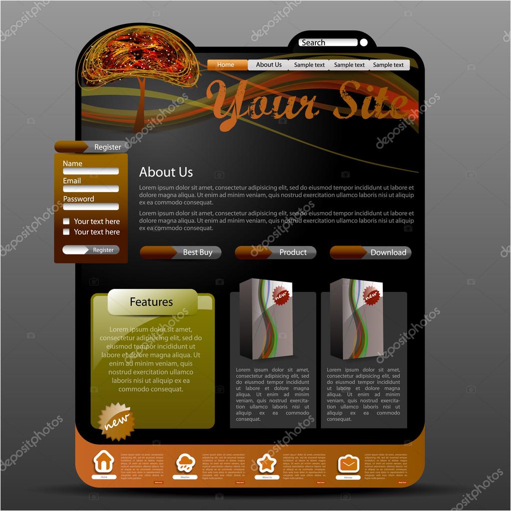 Website Template Vector Stock Vector by ©bagotaj 90947322