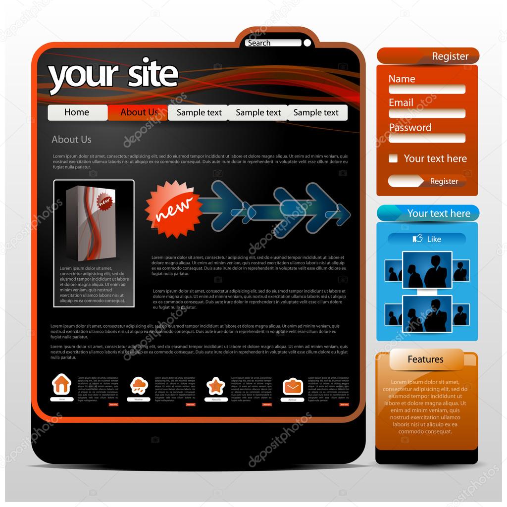 Website Template Vector Stock Vector by ©bagotaj 93420610