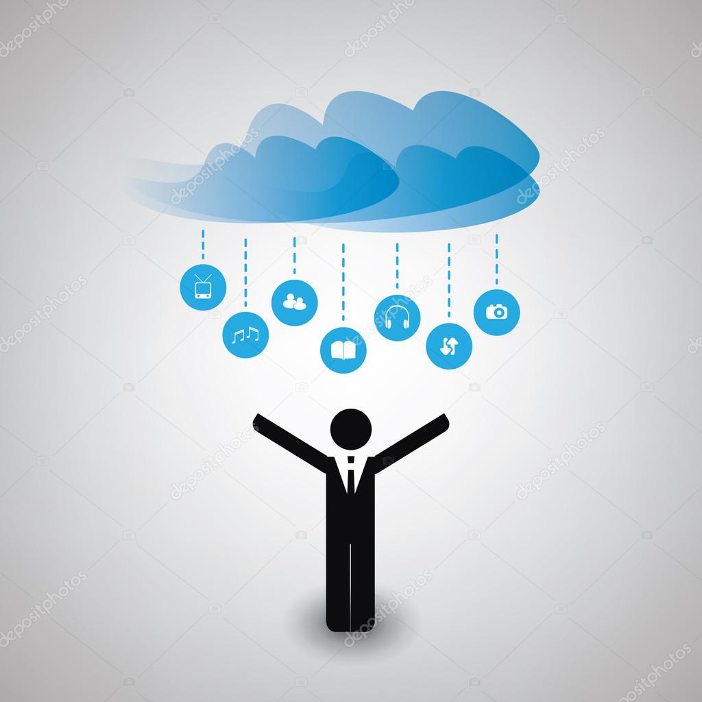 Cloud Computing Concept Design With Icons Stock Vector Image by ...