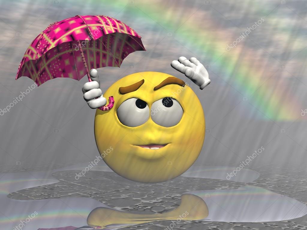 Emoticon rain and umbrella - 3d render Stock Photo by ©mariephotos ...