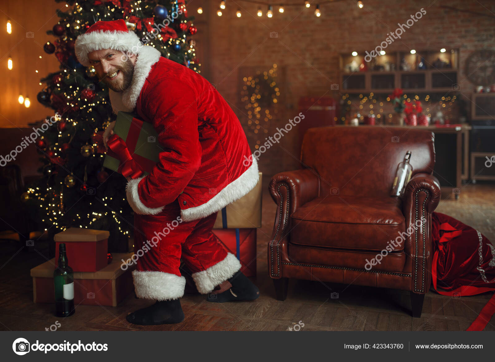 Drunk Christmas Party Santa