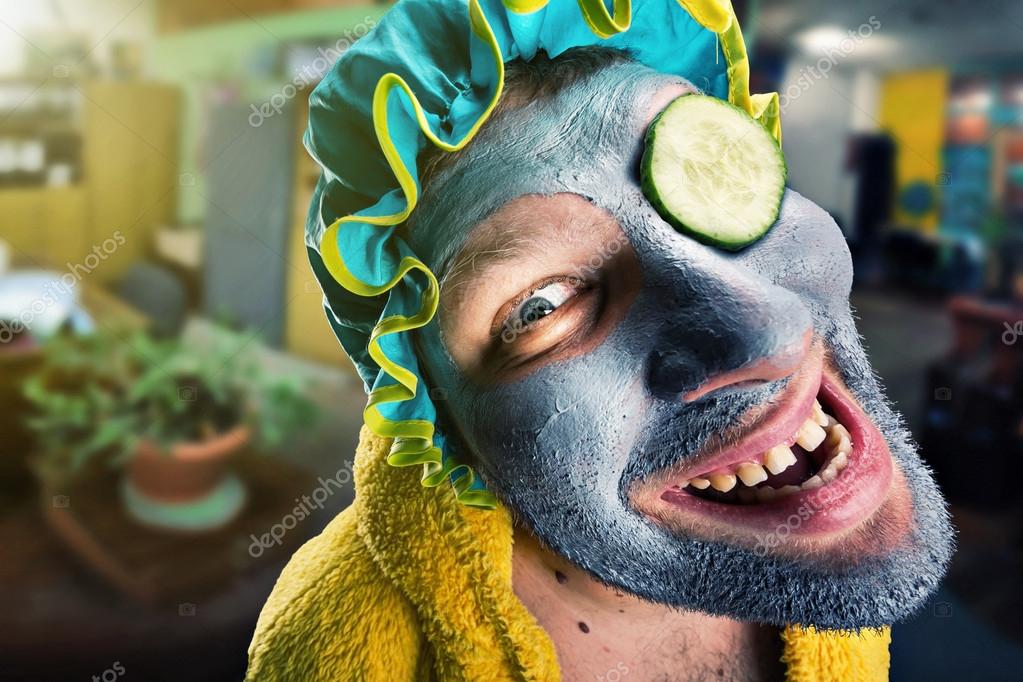 Strange man with face pack Stock Photo by ©Nomadsoul1 60340981