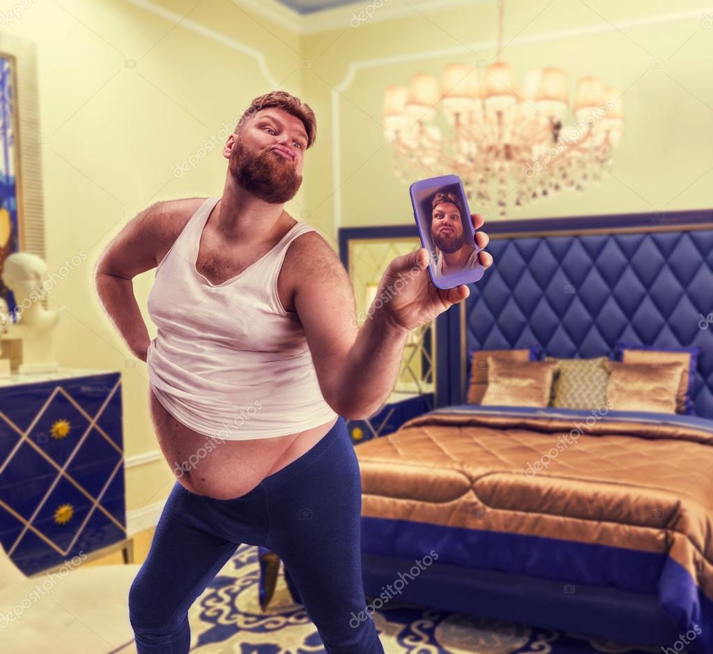 Fat glamour man takes selfie — Stock Photo © Nomadsoul1 #67616201 Fat glamour man takes selfie — Stock Photo © Nomadsoul1 #67616201