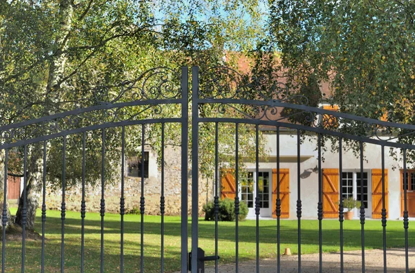 Wrought Iron Gate Seen Close Blue Sky Stock Photo by ©sanddebeautheil ...