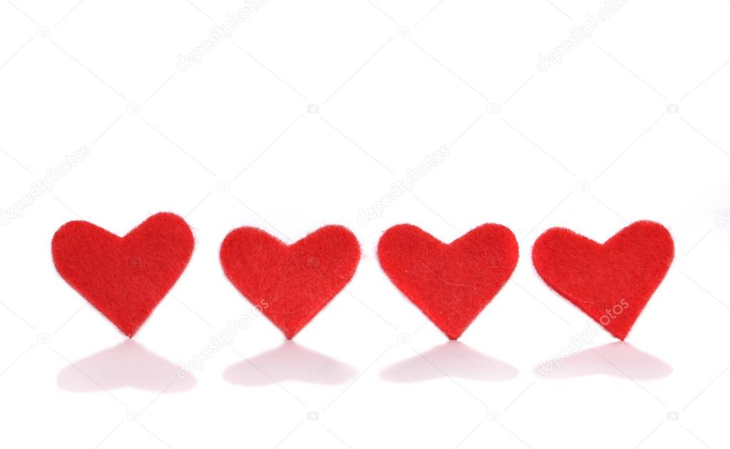 Four little red hearts ⬇ Stock Photo, Image by © sanddebeautheil #95324814