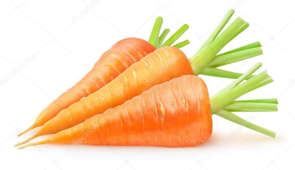 Three carrots isolated Stock Photo by ©photomaru 89209506