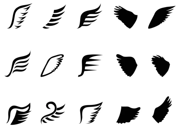 Hand drawn wings logo set. Vector doodle winged icons. Set of lo Stock ...