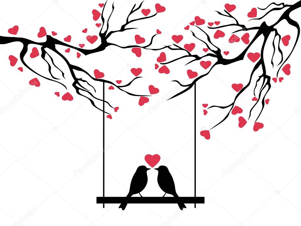 Love bird tree Stock Vector by ©huhulin 98298798