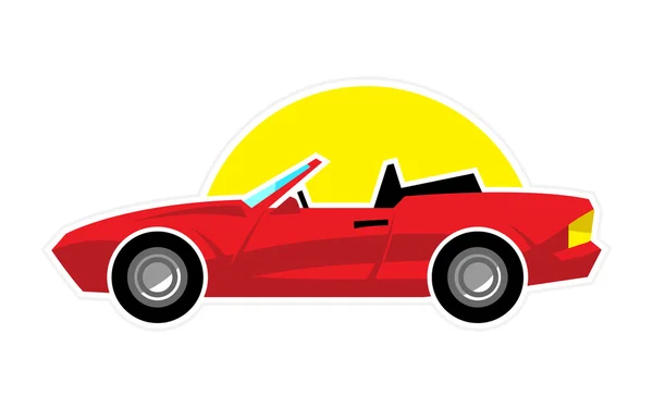 Funny red convertible car cartoon — Stock Vector © hayaship #26829779