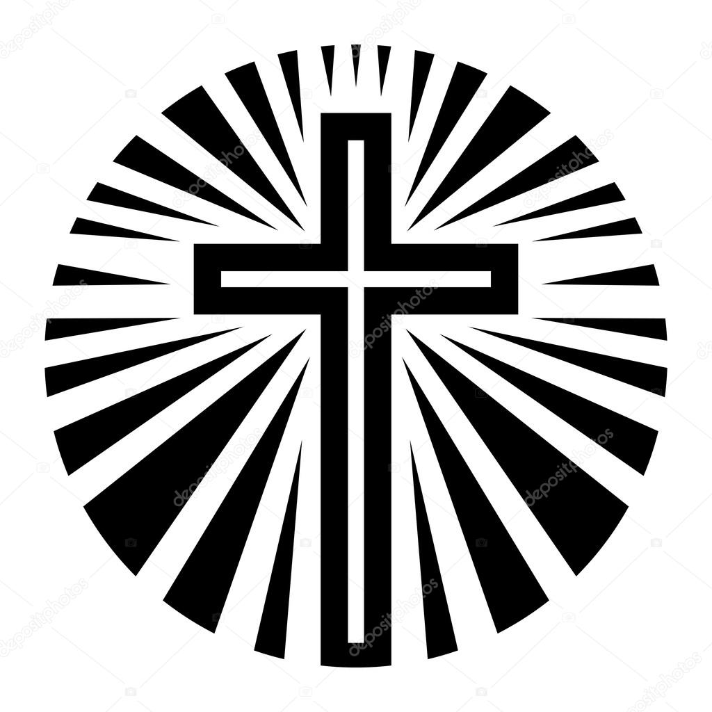 Cruz Cristiana Crucifijo icono de vector de símbolo Vector de stock por ...