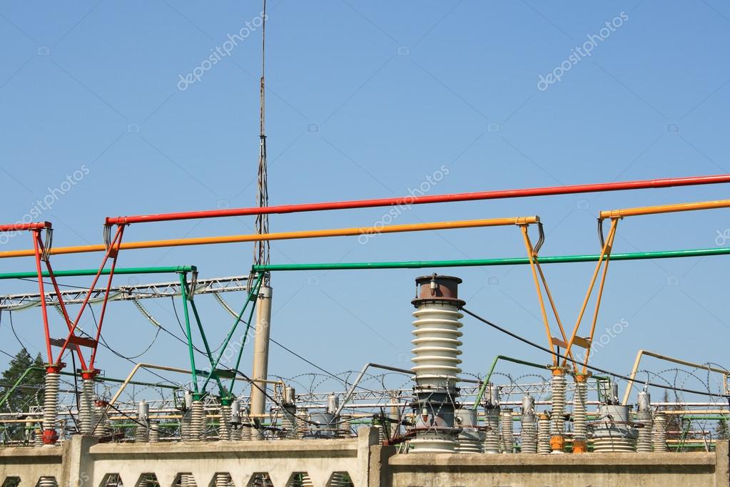 Electrical power high voltage substation Stock Photo by ©pgkirich 101625360