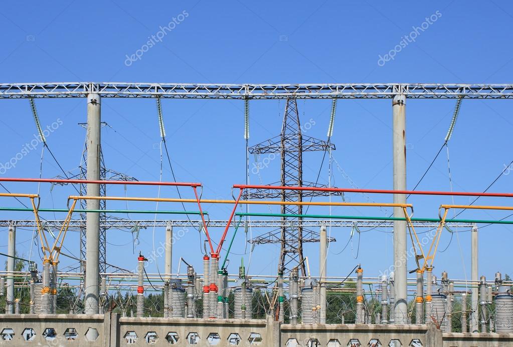 Electrical power high voltage substation Stock Photo by ©pgkirich 102608614