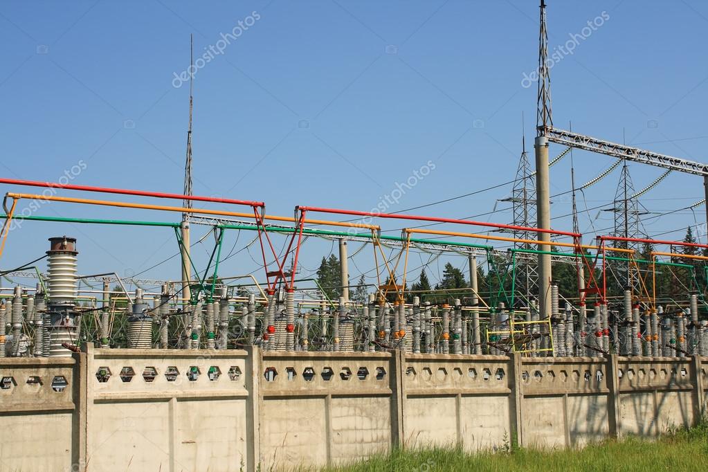 Electrical power high voltage substation Stock Photo by ©pgkirich 54742957