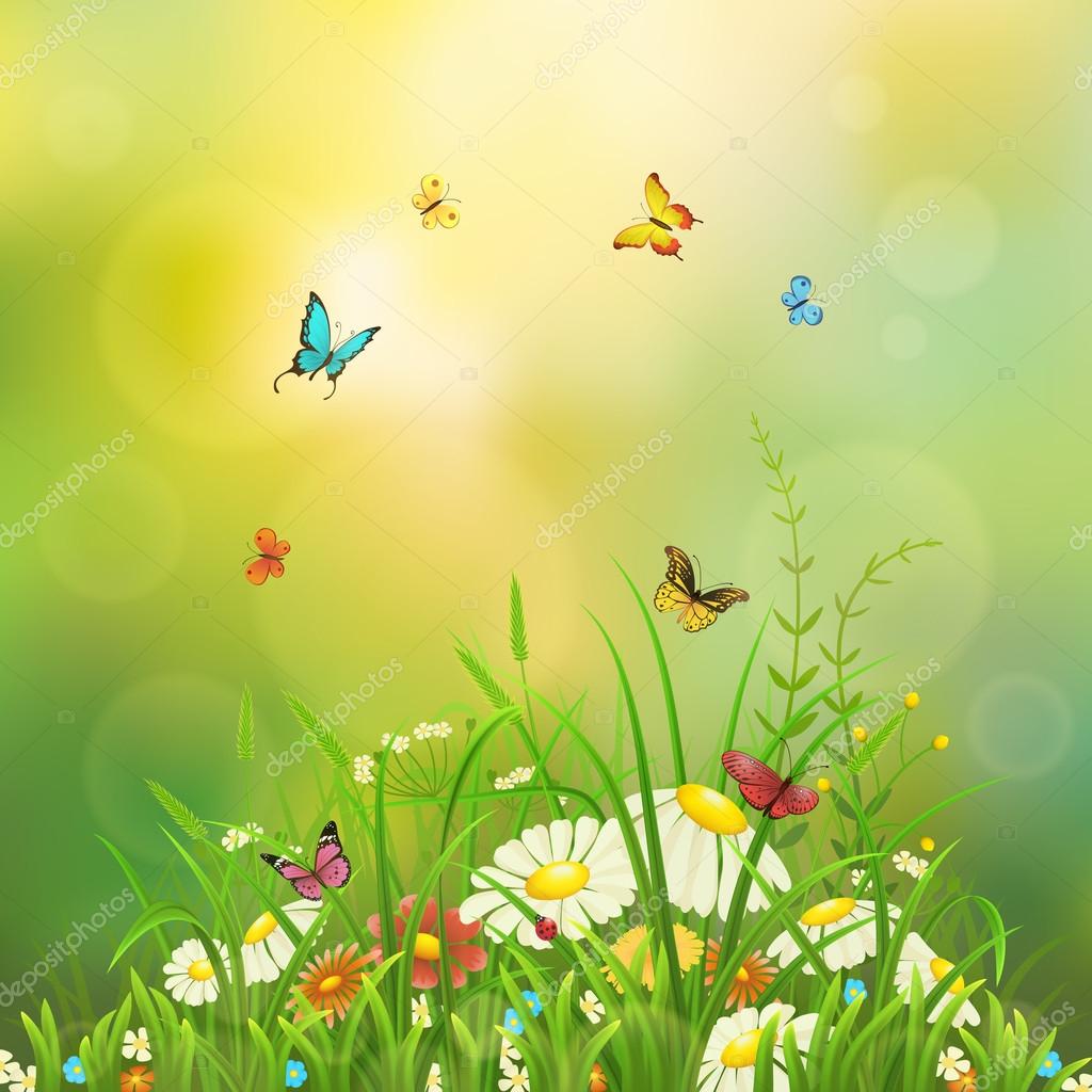 Green spring background Stock Vector Image by ©dibrova #98688090