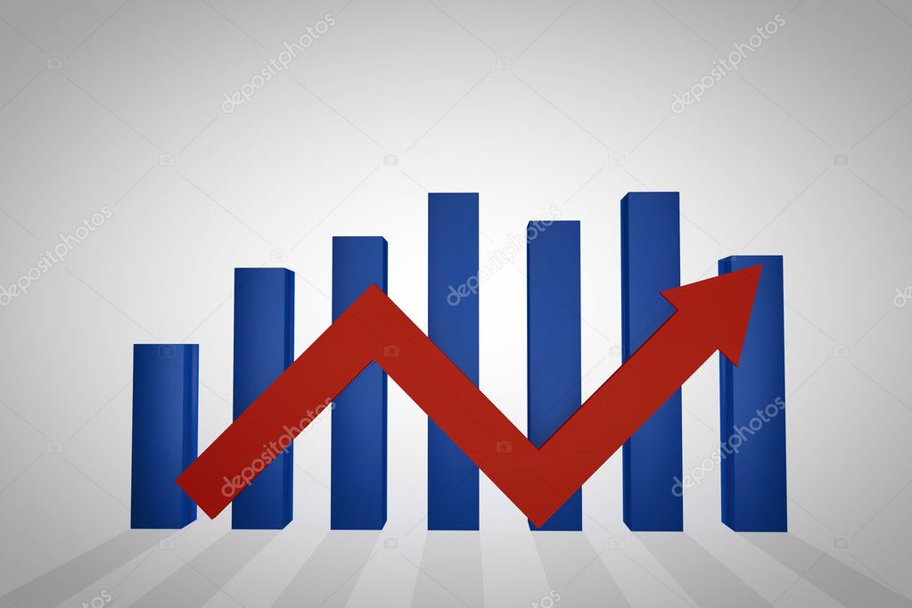 Red arrow up with 3d business background Stock Photo by ©zhudifeng ...