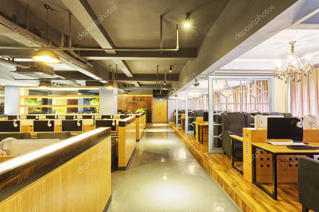 Modern internet cafe interior ⬇ Stock Photo, Image by © zhudifeng #62453185