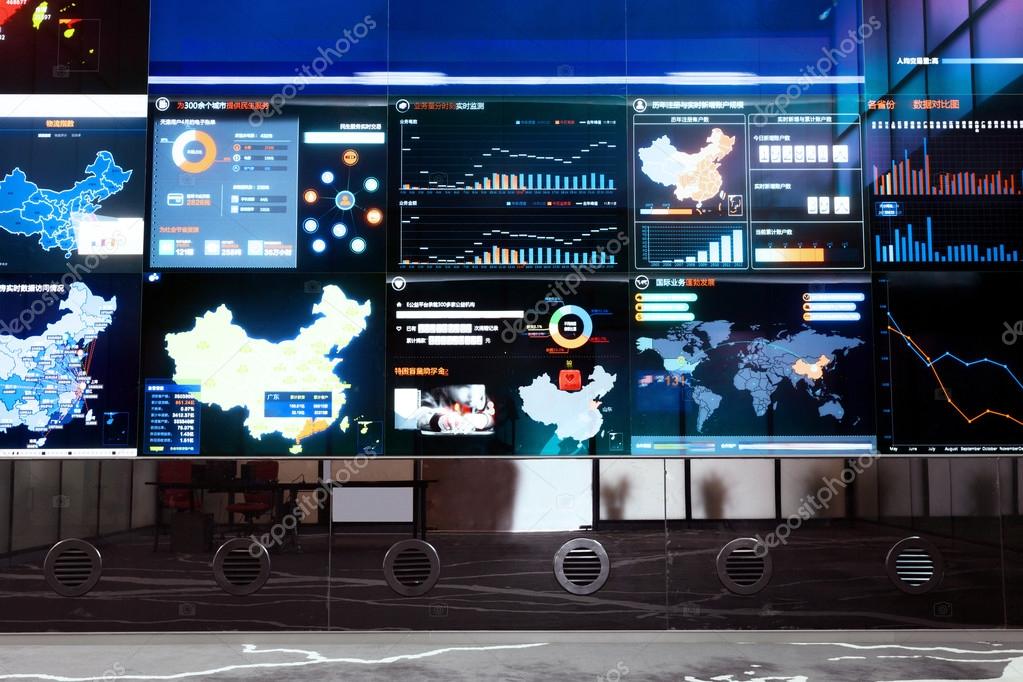 Business data center and display screen Stock Photo by ©zhudifeng 71626511
