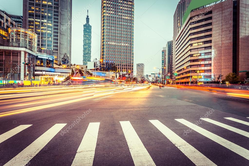 Light trails in modern city street – Stock Editorial Photo © zhudifeng ...