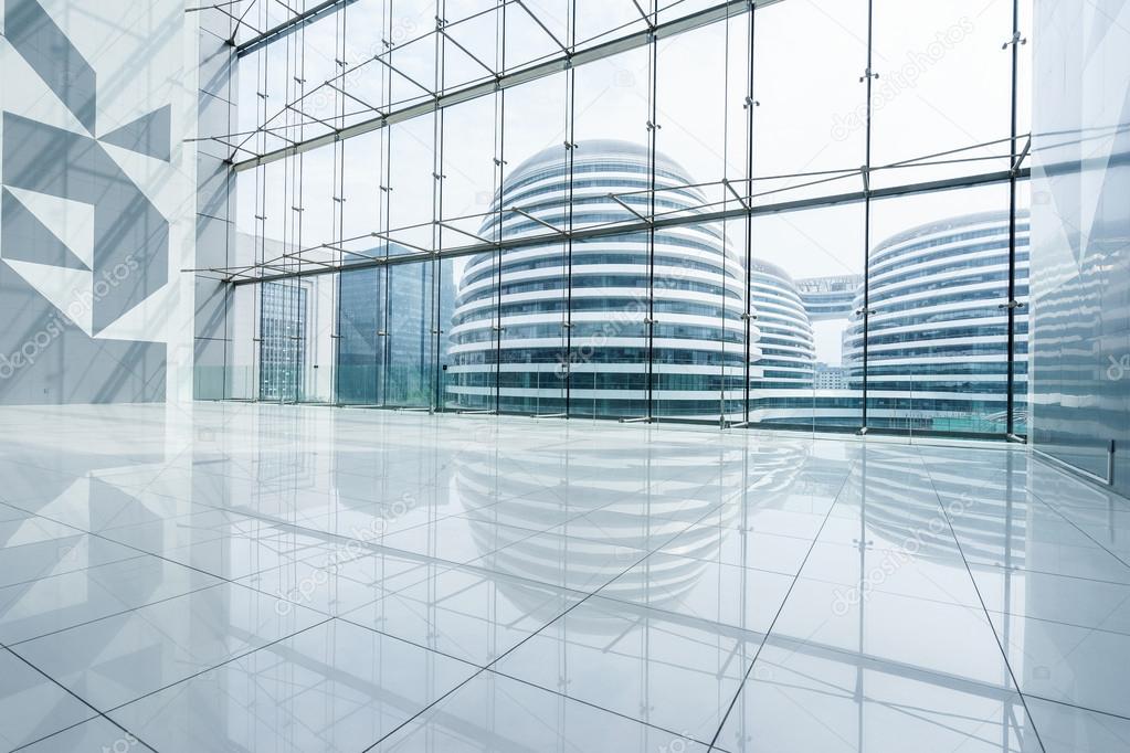 Modern buildings through window Stock Photo by ©zhudifeng 90216492