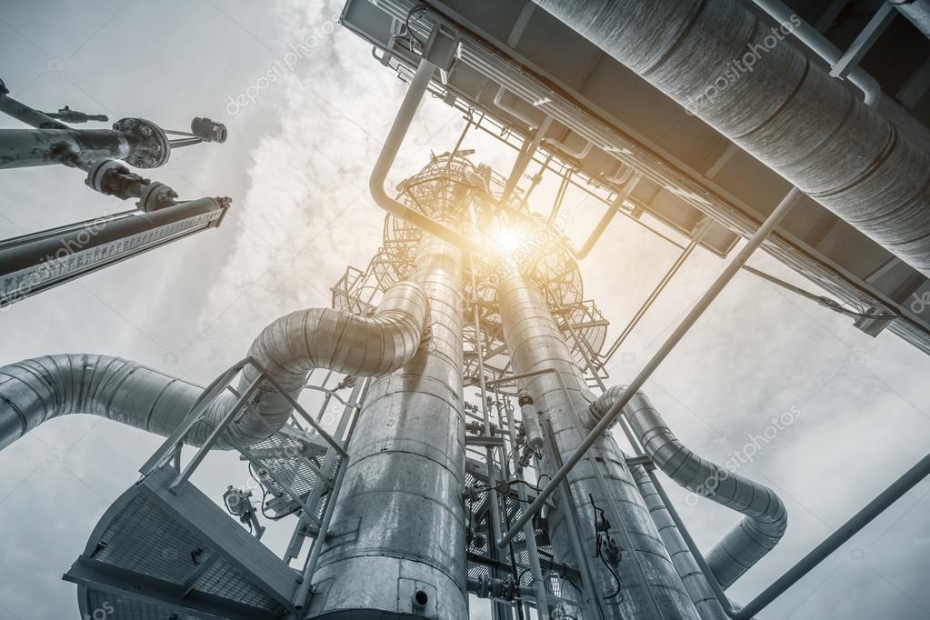 Structure of oil refinery plant Stock Photo by ©zhudifeng 90321382