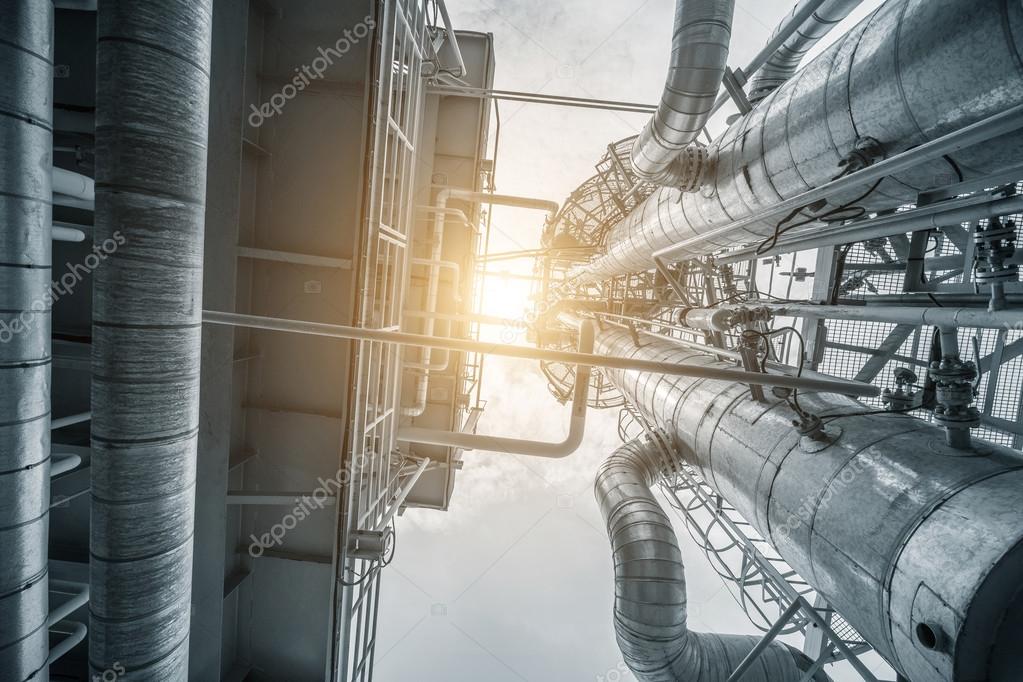 Structure of oil refinery plant — Stock Photo © zhudifeng #90321480