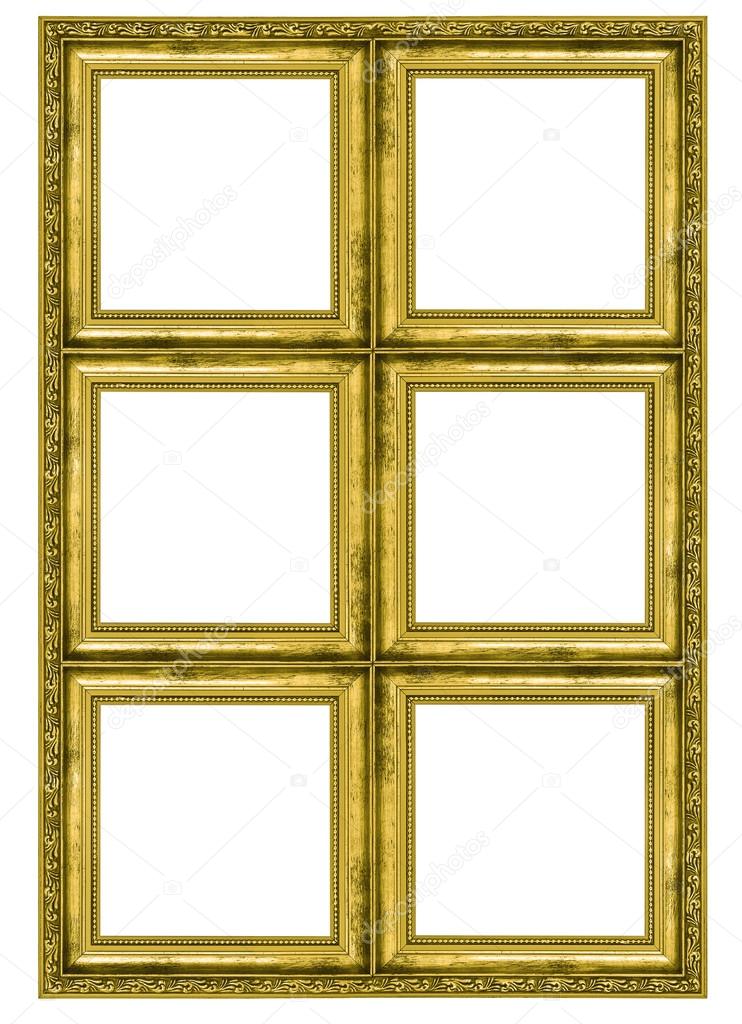 Giant golden frame containing six quadrats — Stock Photo © yoka66 #68760023