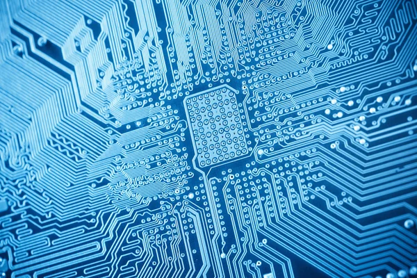 blue circuit board closeup - Stock Image - Everypixel