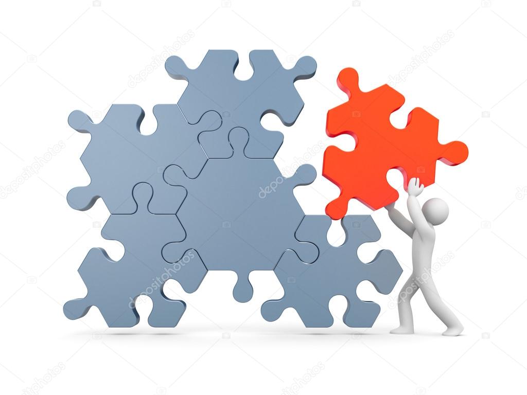 3d man builds an abstract structure Stock Photo by ©Pixelery.com 110549866