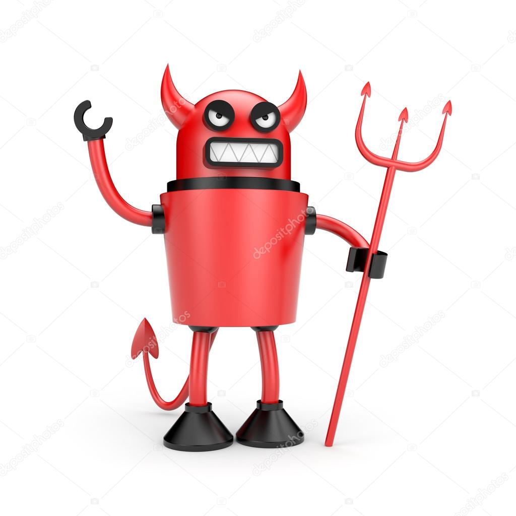 Robot as Devil Stock Illustration by ©Pixelery.com #52839793
