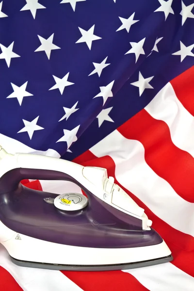 Ironing Out the Wrinkles in U.S. Flag — Stock Photo © Feverpitch #2328470