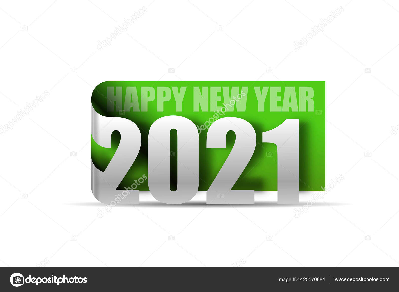 Happy New Year 2021 Label Text Typography Design Vector Illustration ...