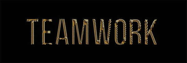 Teamwork Calligraphic Line Art Text Banner Poster Vector Illustration ...