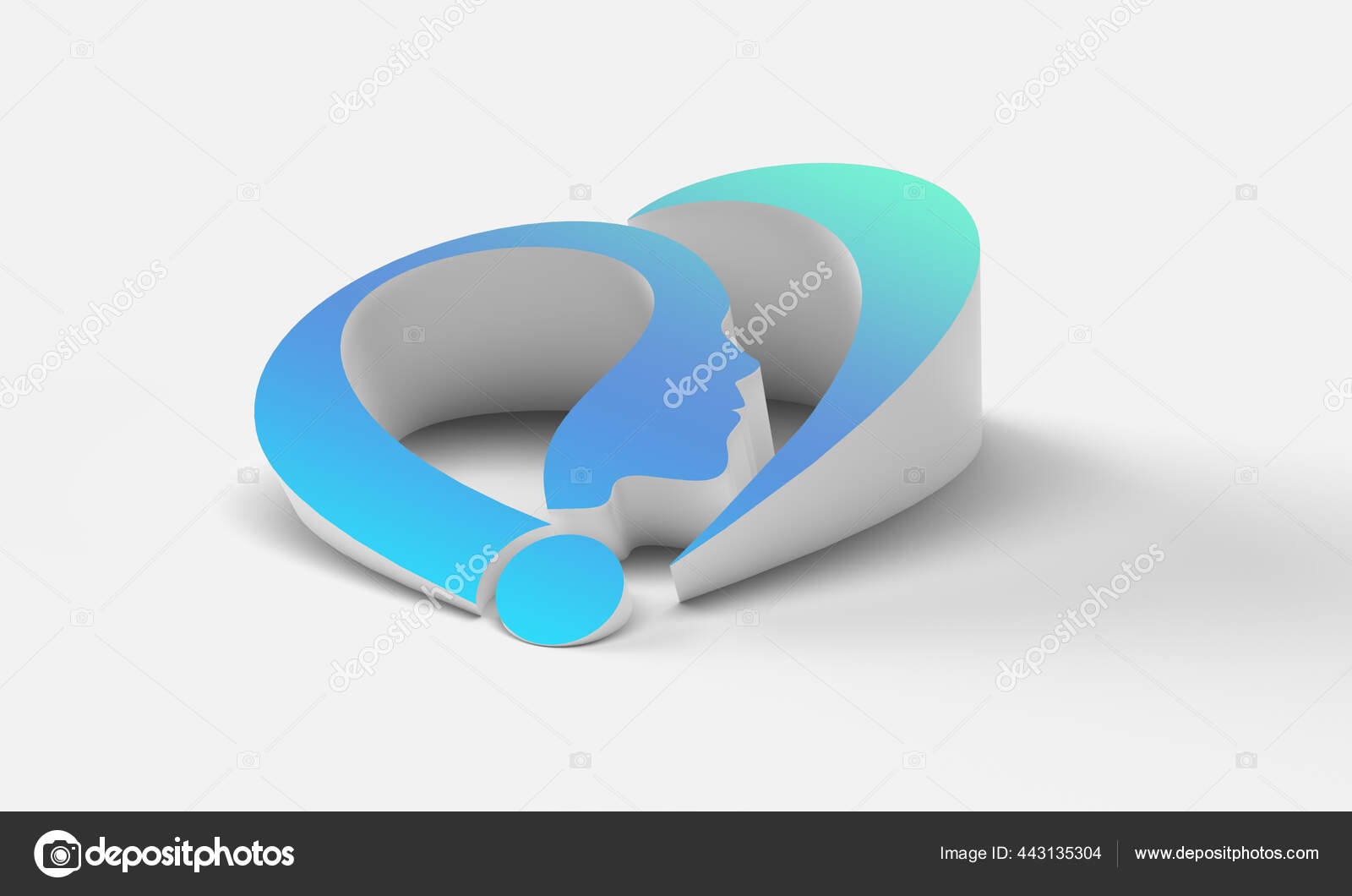 Render Question Mark Human Face Illustration Design Element — Stock ...