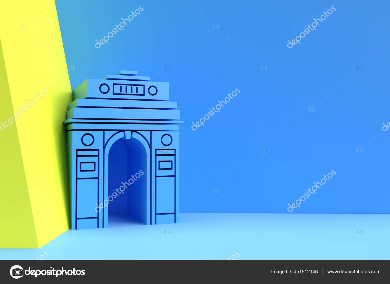 Render India Gate New Delhi 1920S Triumphal Arch War Memorial Stock ...