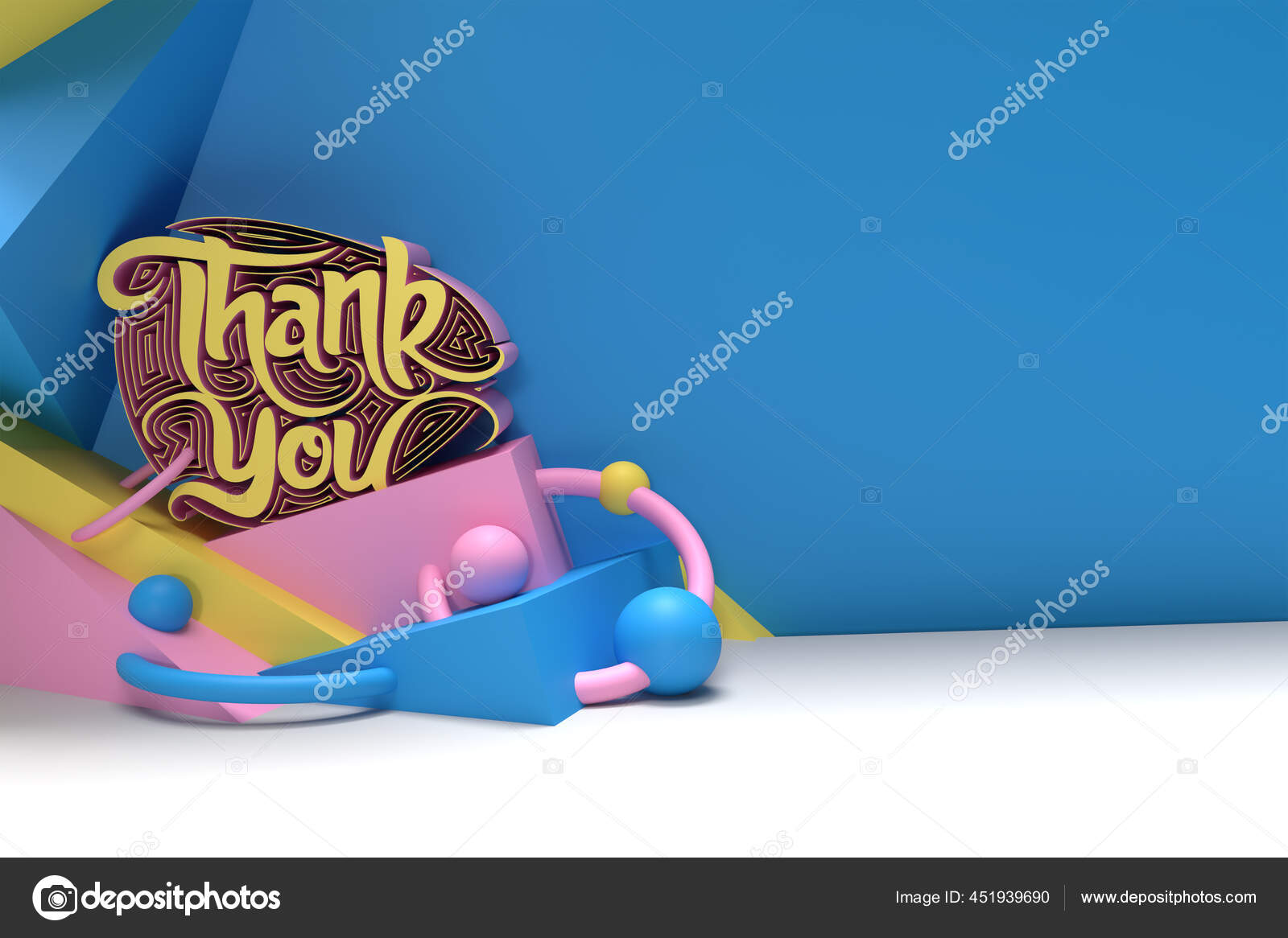 Render Thank You Lettering Typographical Flyer Poster Illustration ...