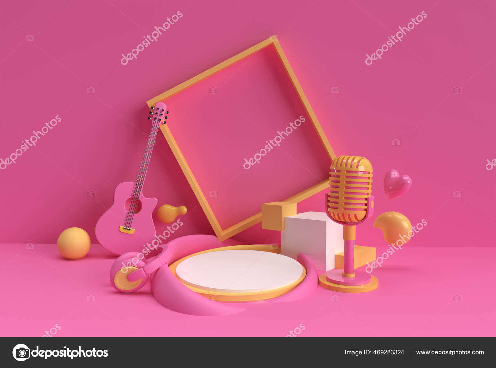 Render Music Background Scene Minimal Podium Scene Display Products ...