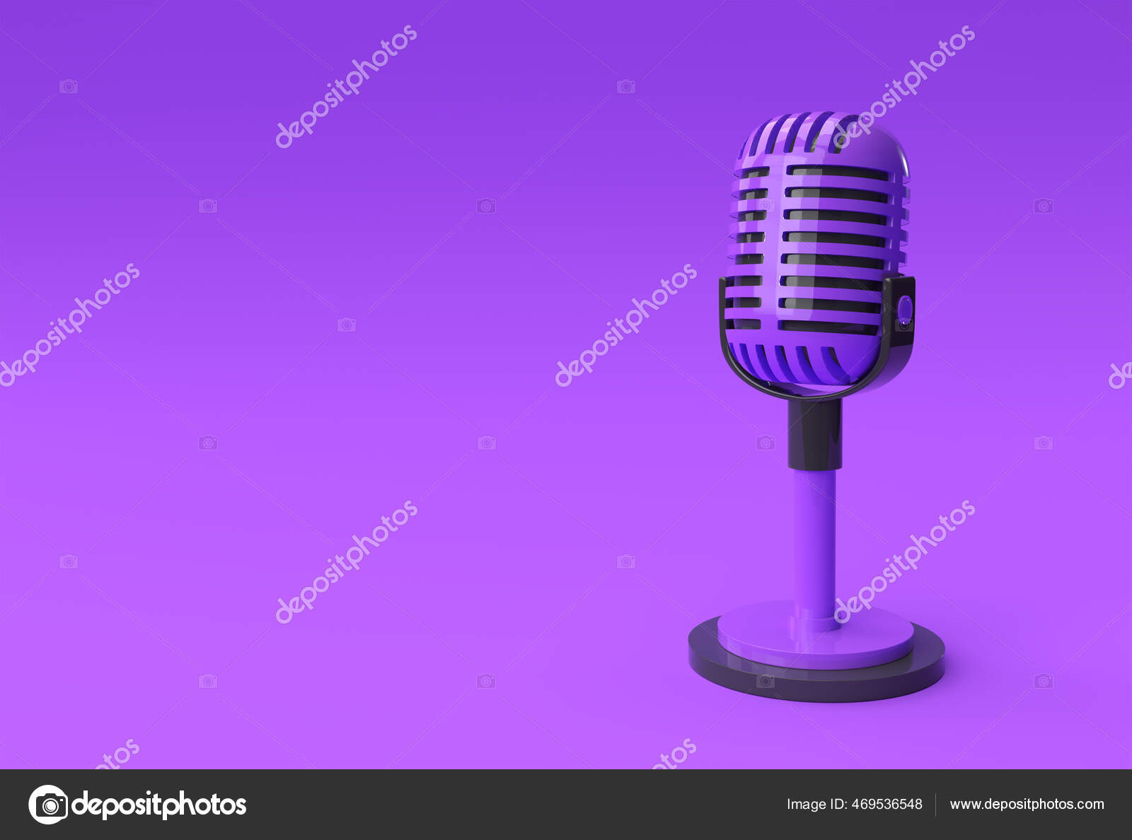 Render Micrófono Retro Pierna Corta Soporte Plantilla Modelo Premio ...