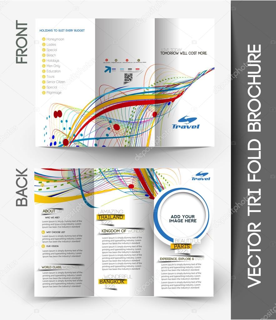 Desenho de brochura tripla Vetor de stock de ©redshinestudio 55566081