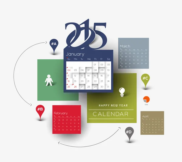 Infografía calendario imágenes de stock de arte vectorial | Depositphotos