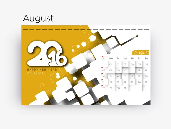 Calendario agosto 2016 imágenes de stock de arte vectorial | Depositphotos