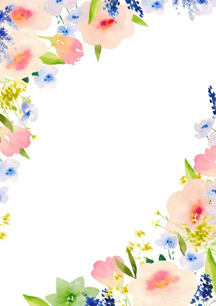 Watercolor Flowers Card Template Stock Illustration By ©yaskii 109948726
