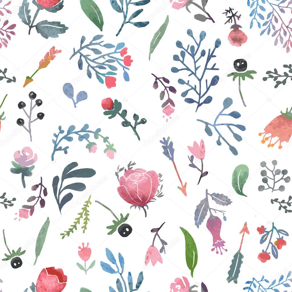Watercolor nature pattern Stock Vector by ©yaskii 61766057